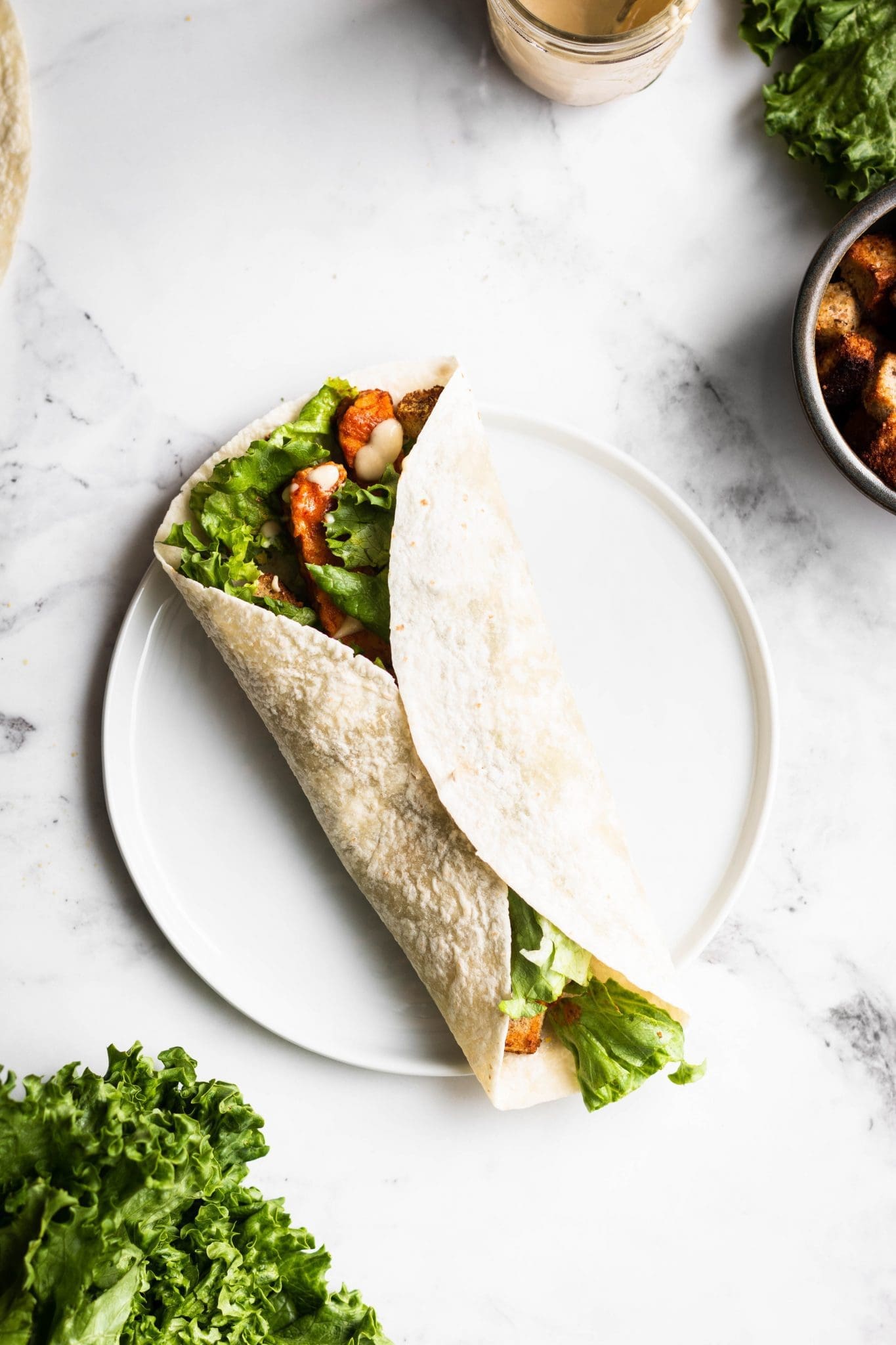 Tempeh Buffalo Caesar Wrap - Nourished