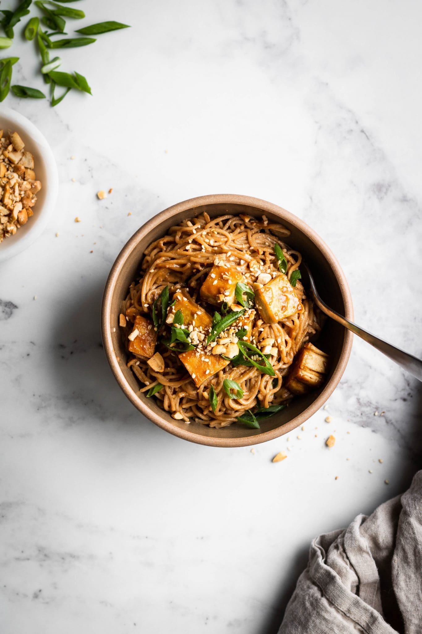 Sesame Ramen Noodles with Crispy Tofu - Nourished by Caroline