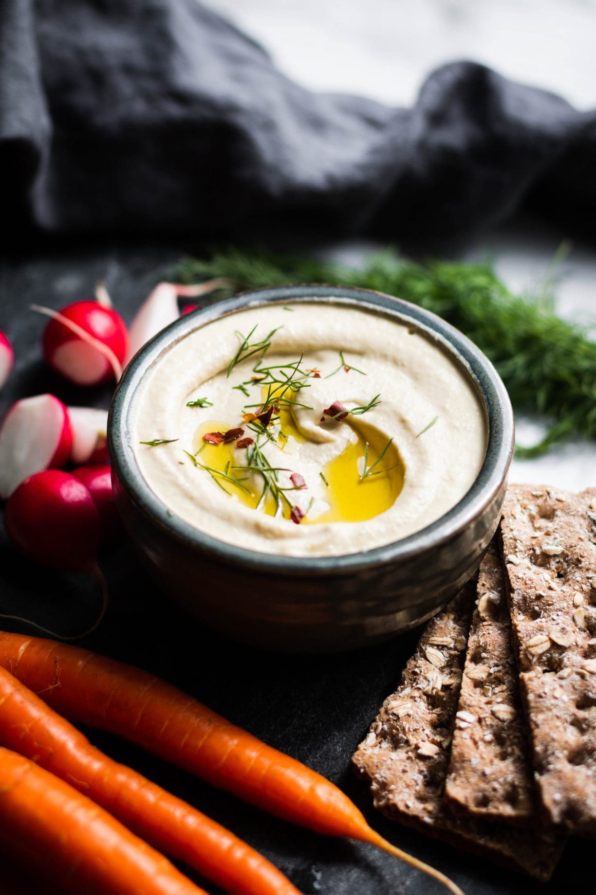 Creamy Lemon Garlic Hummus - Nourished by Caroline